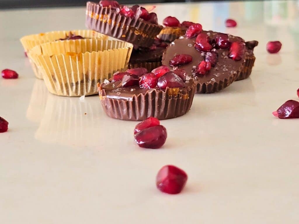 Dark Chocolate Pomegranate Coins - A No-Bake Dessert Made Easy!